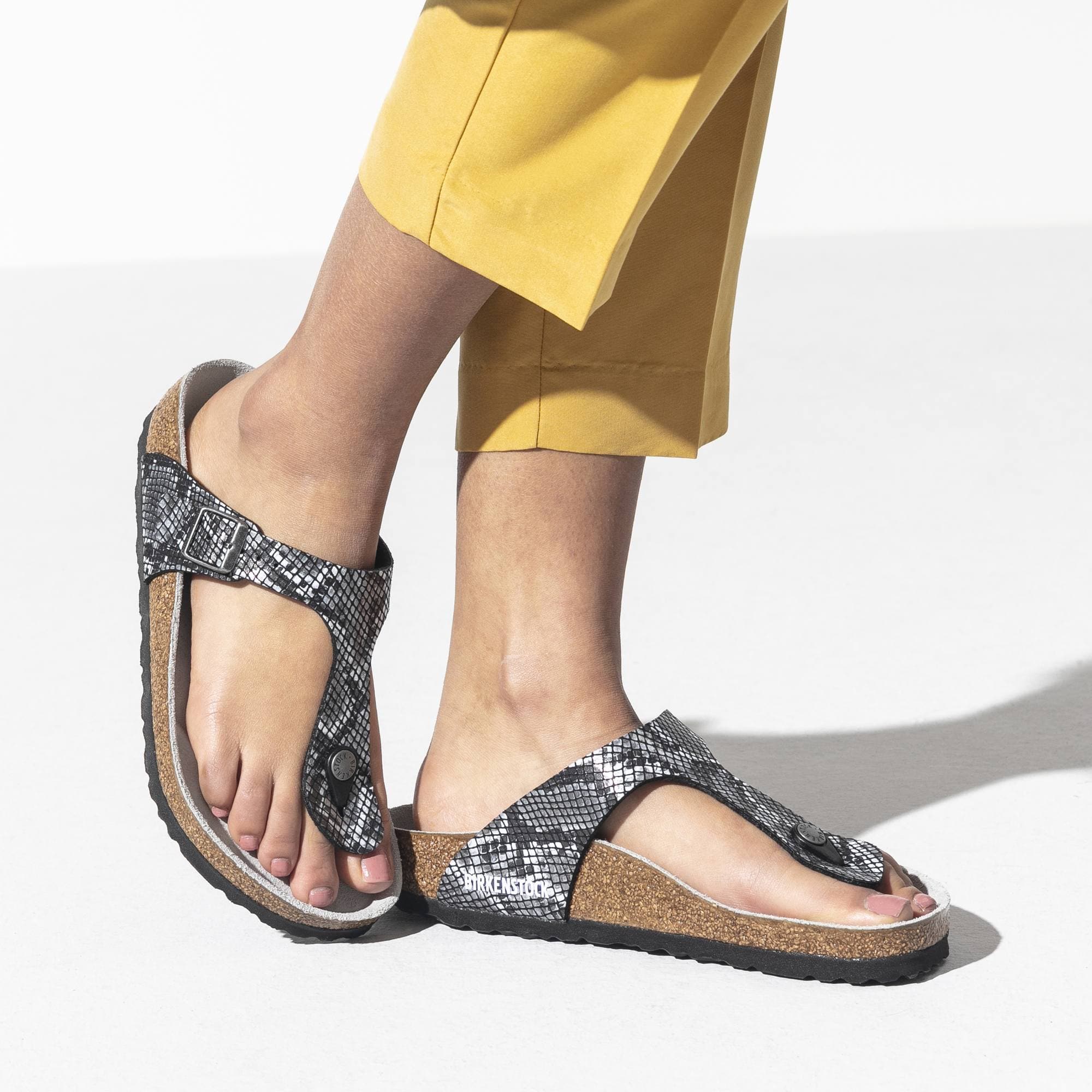 BIRKENSTOCK Gizeh Micro Fibre Sandal - Python Black