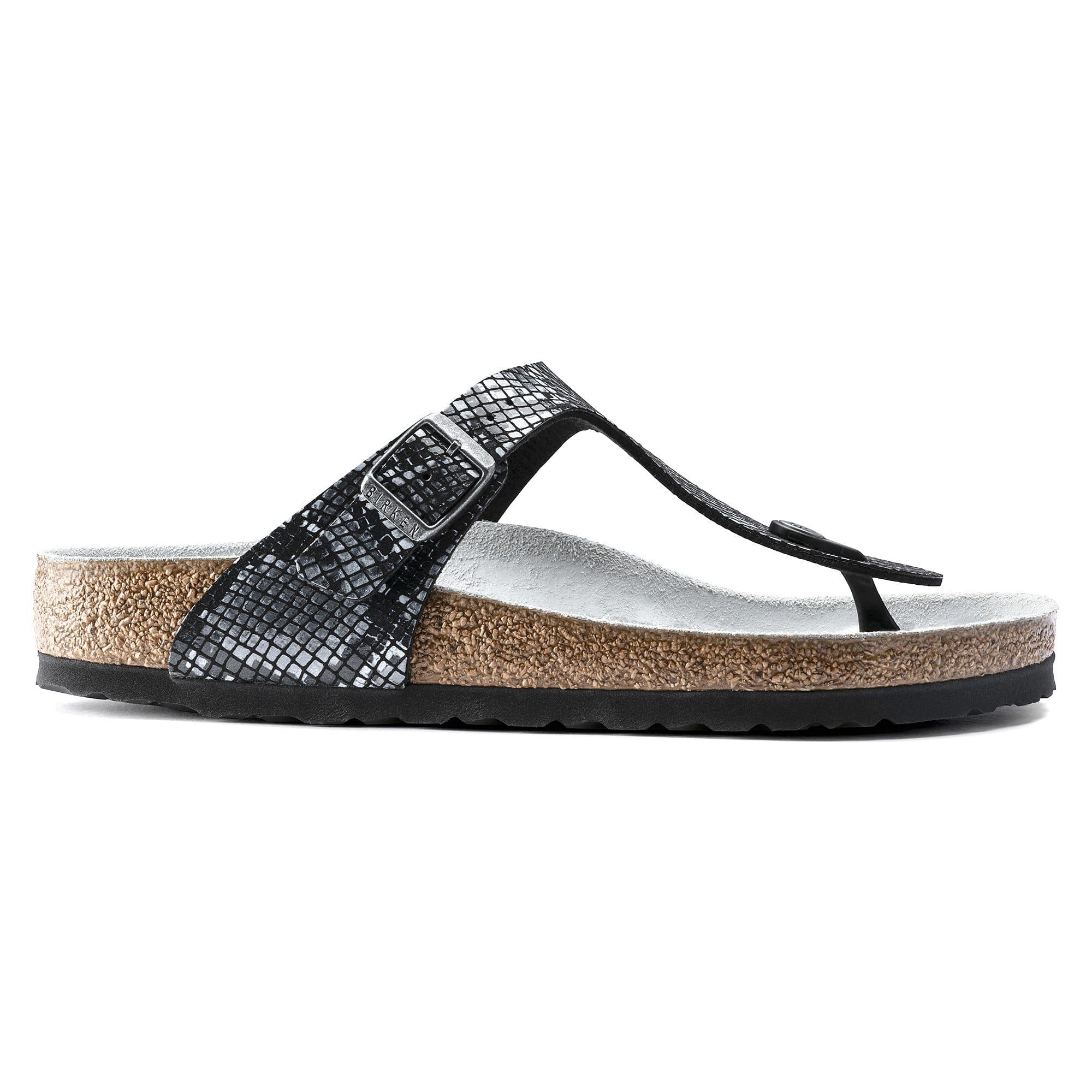 BIRKENSTOCK Gizeh Micro Fibre Sandal - Python Black