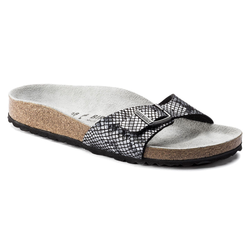 BIRKENSTOCK Gizeh Micro Fibre Sandal - Shiny Python Black, Eggshell